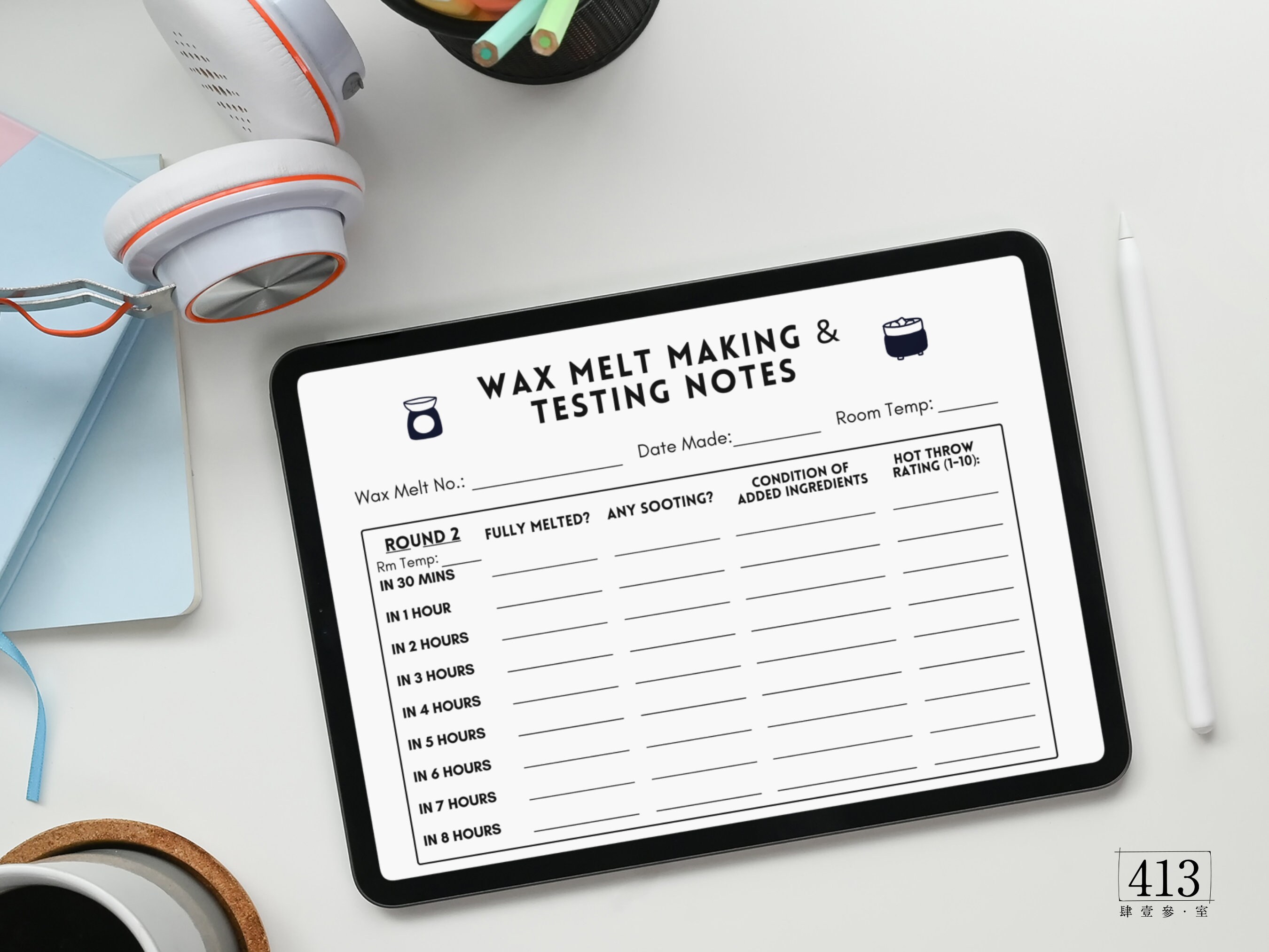 Wax Melt Making and Testing Template, Wax Melt Making Testing Sheet ...