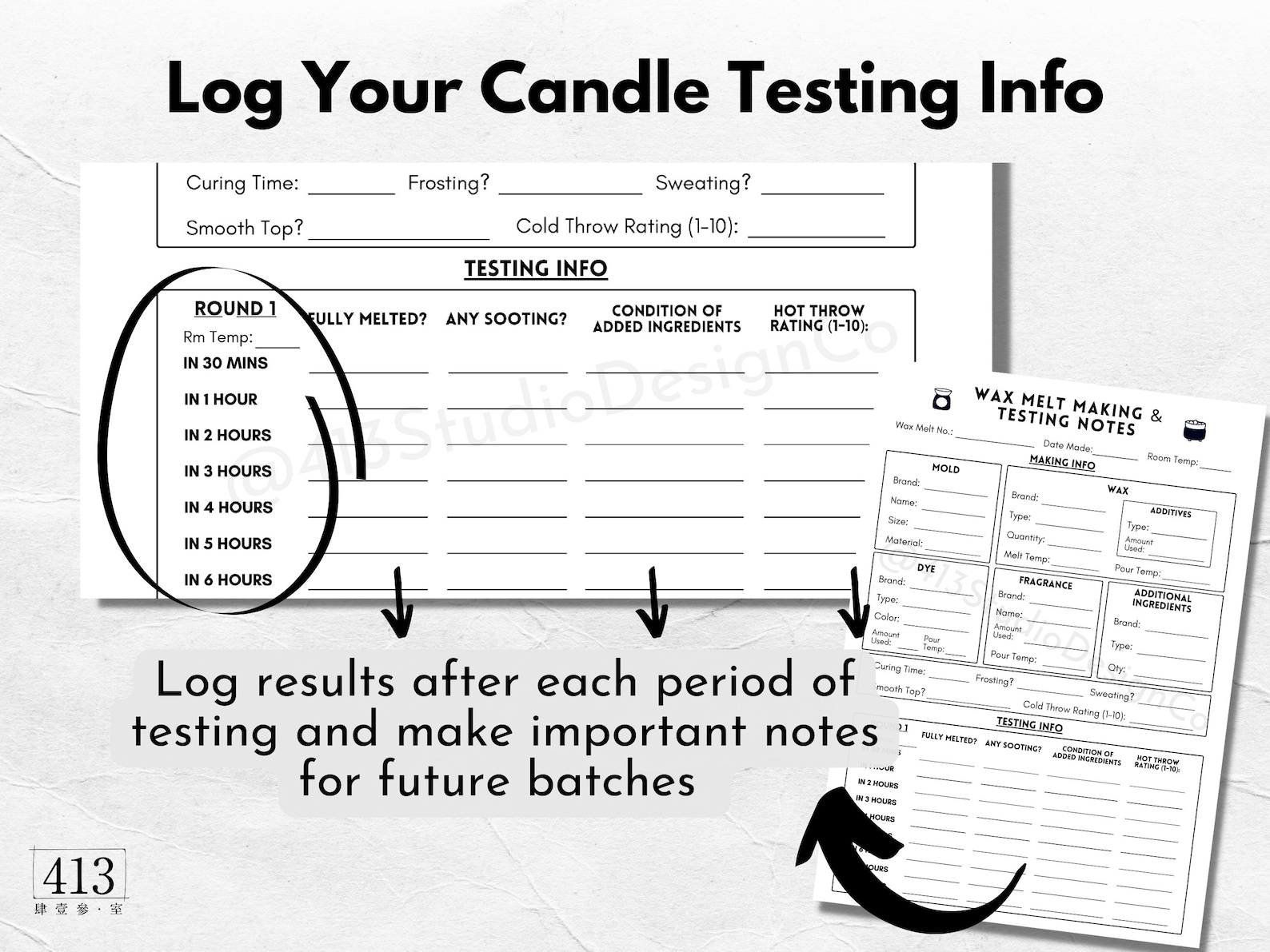 Wax Melt Making and Testing Template, Wax Melt Making Testing Sheet ...