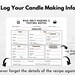 Wax Melt Making and Testing Template, Wax Melt Making Testing Sheet ...