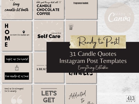 31 Candle Quotes Instagram Templates Candle Business - Etsy