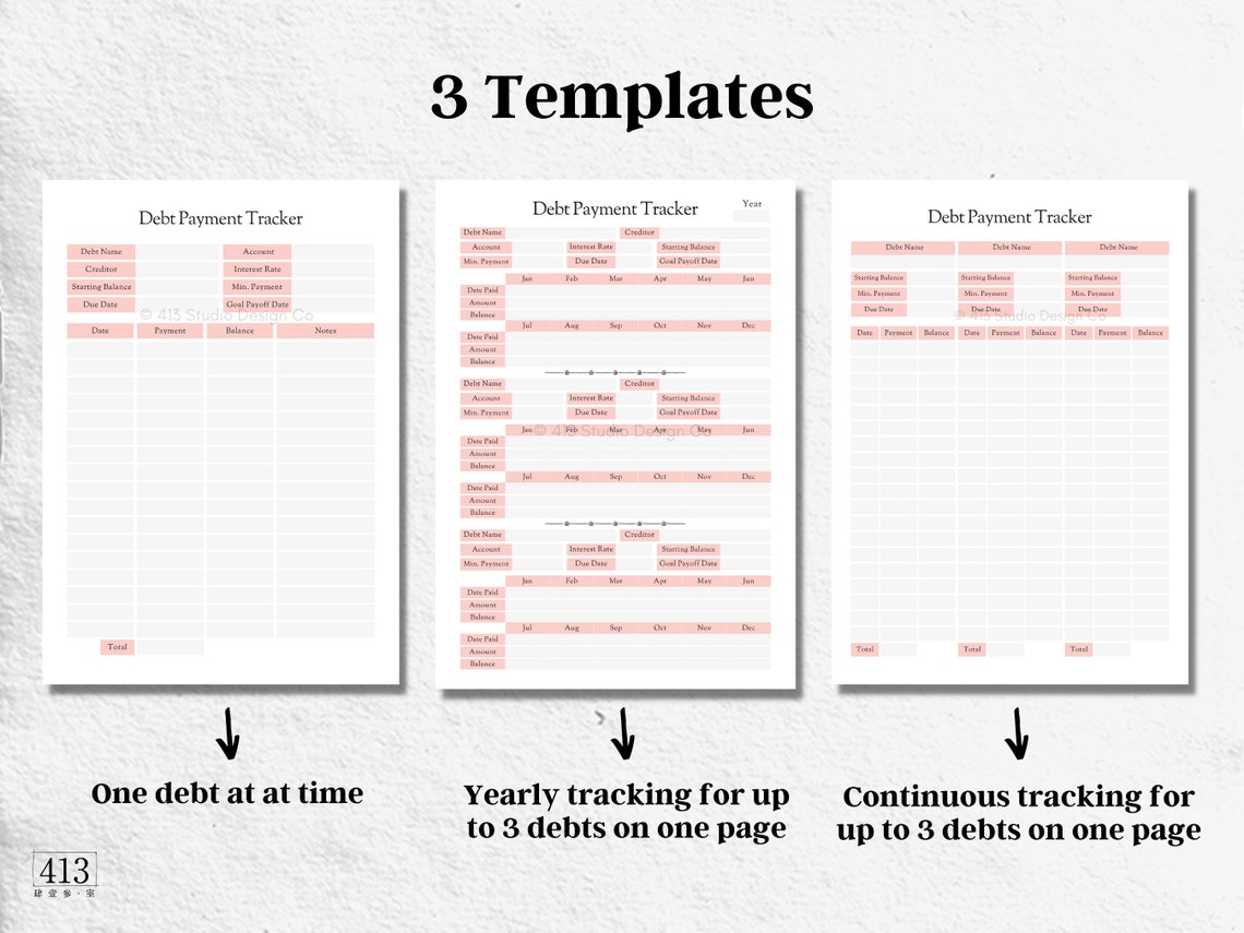 Debt Payment Tracker Printable Editable Debt Payoff History - Etsy