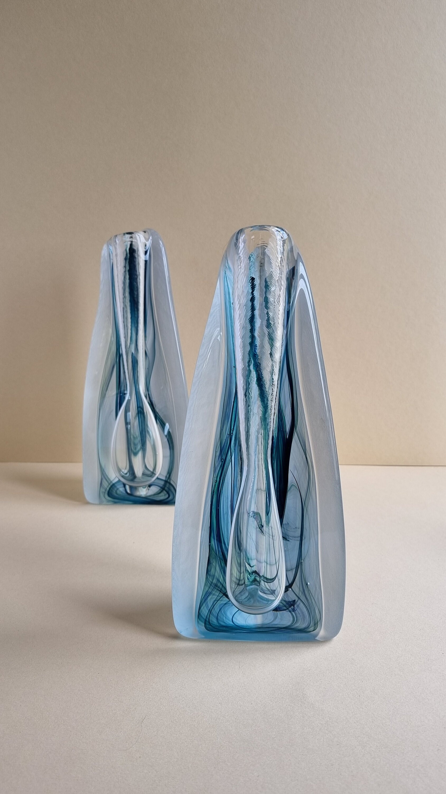 2 Rare Vases From Jizerske Sklo Union 60's - Etsy