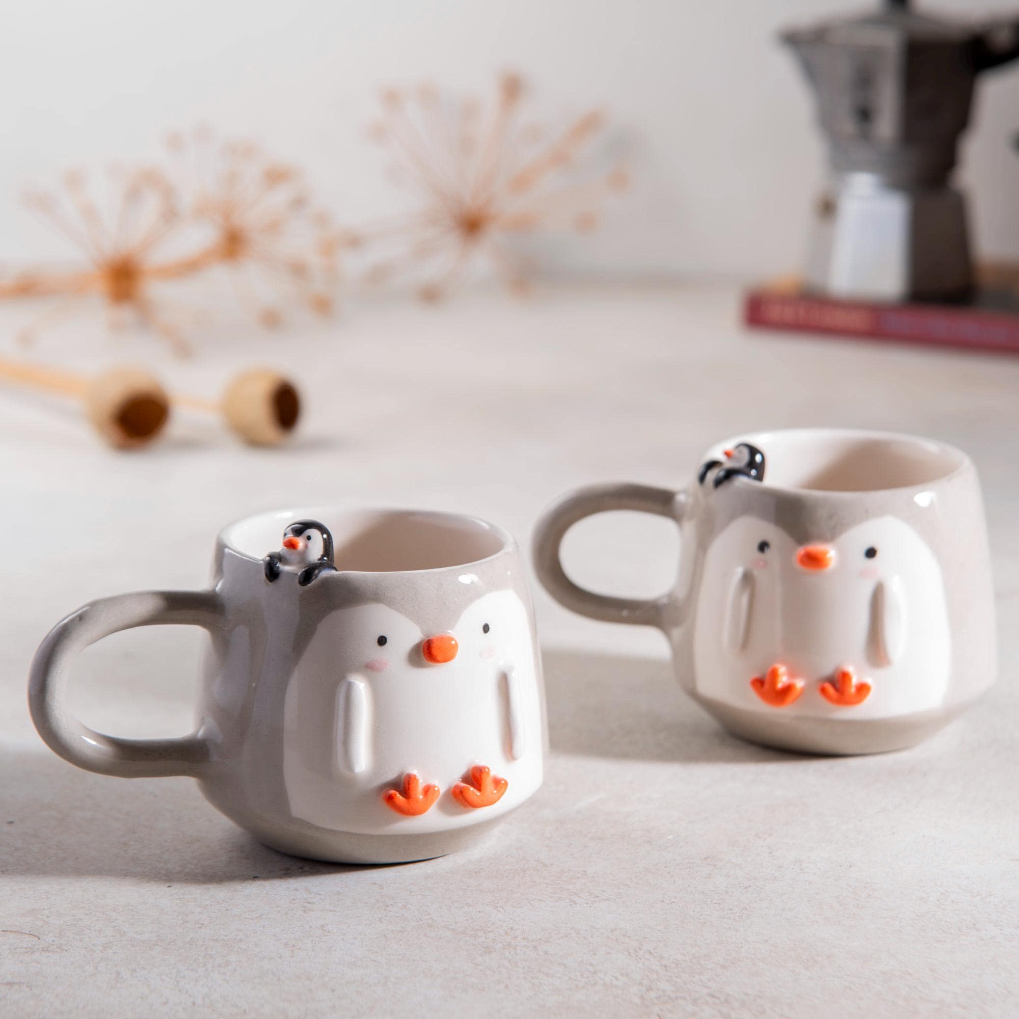 Penguin Coffee Mug, Christmas Mug, Valentines Gift Mug, Handmade ...