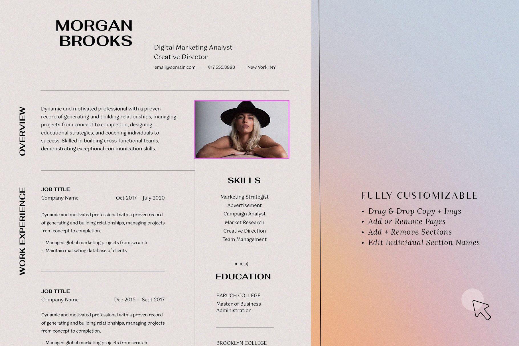 Modern Resume / Cover Letter Template - Etsy