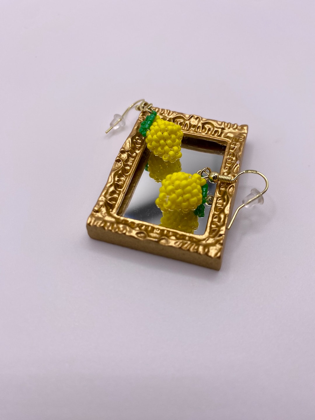 Beaded Lemon Earrings | 3D Handmade Glass Seed Bead Fruit Earrings - Etsy