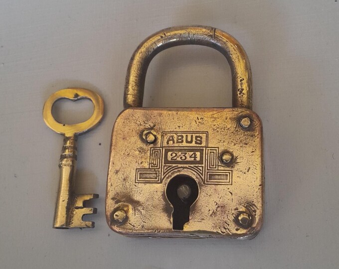 Extremely Rare Vintage Brass Art Deco German Padlock Made by ABUS in ...