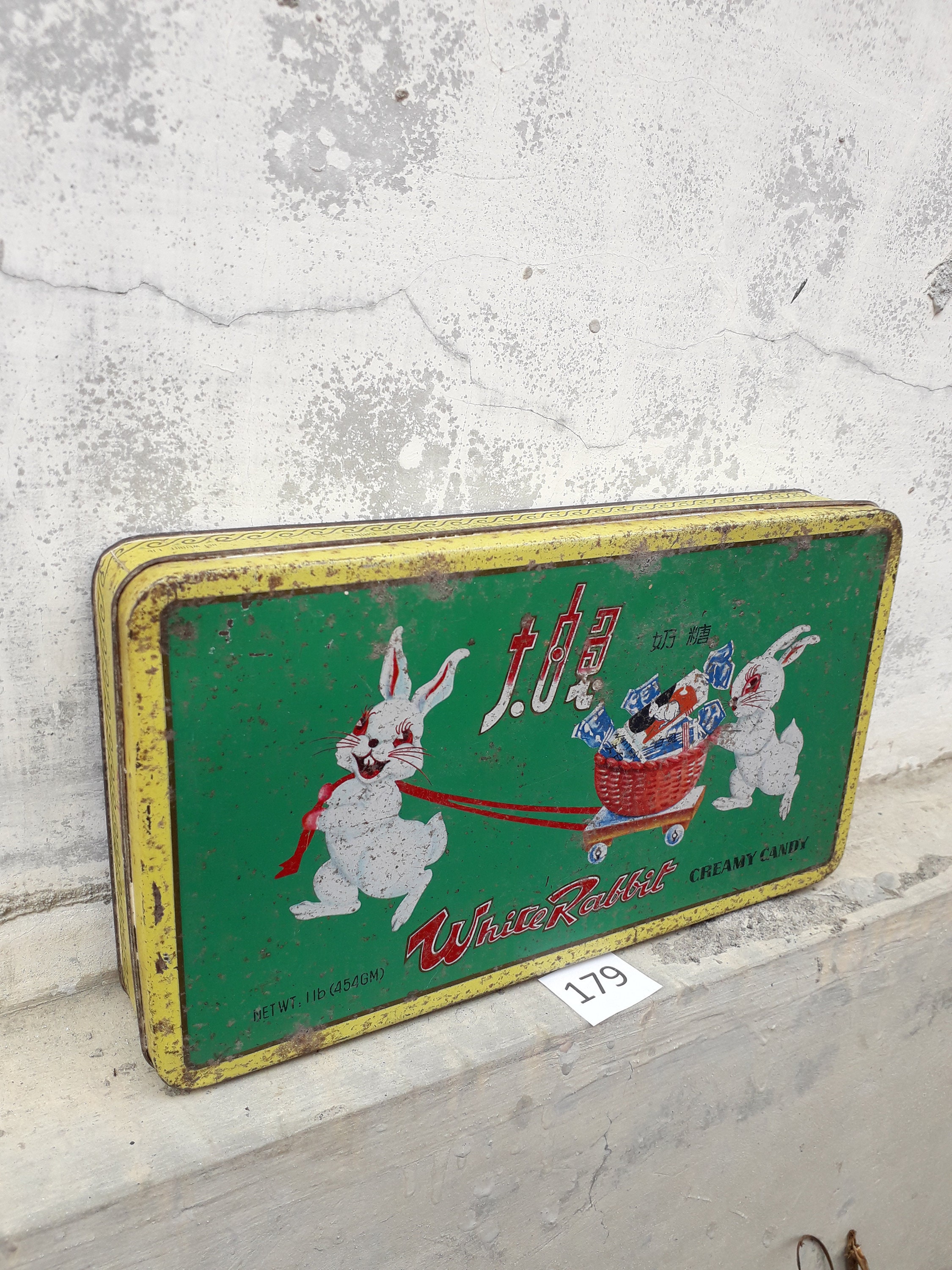 Vintage Tin Vintage White Rabbit Creamy Candy Tin - Etsy