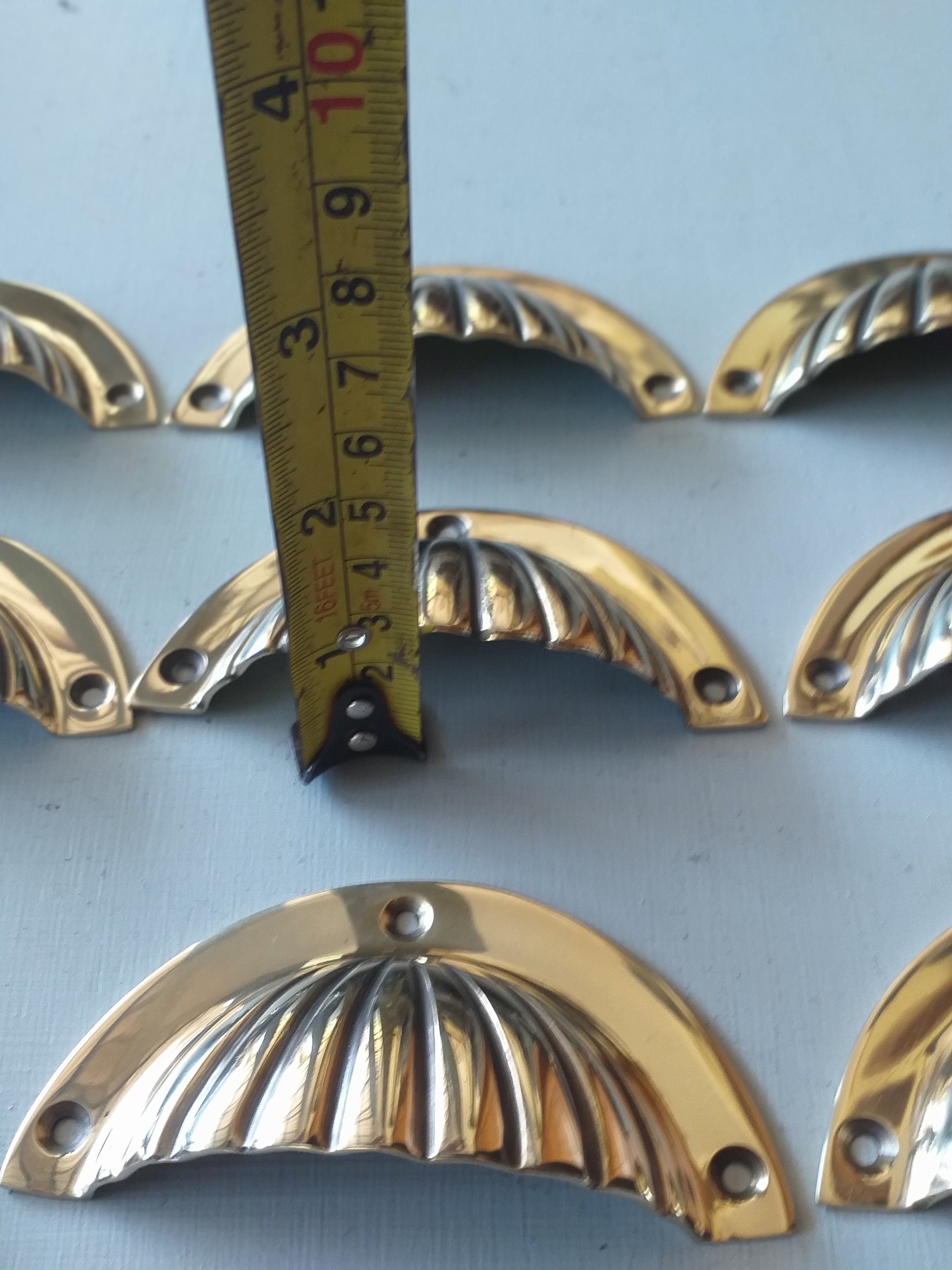 16 Vintage Style Heavy Cast Brass Shell Design D Cup Draw Pull - Etsy