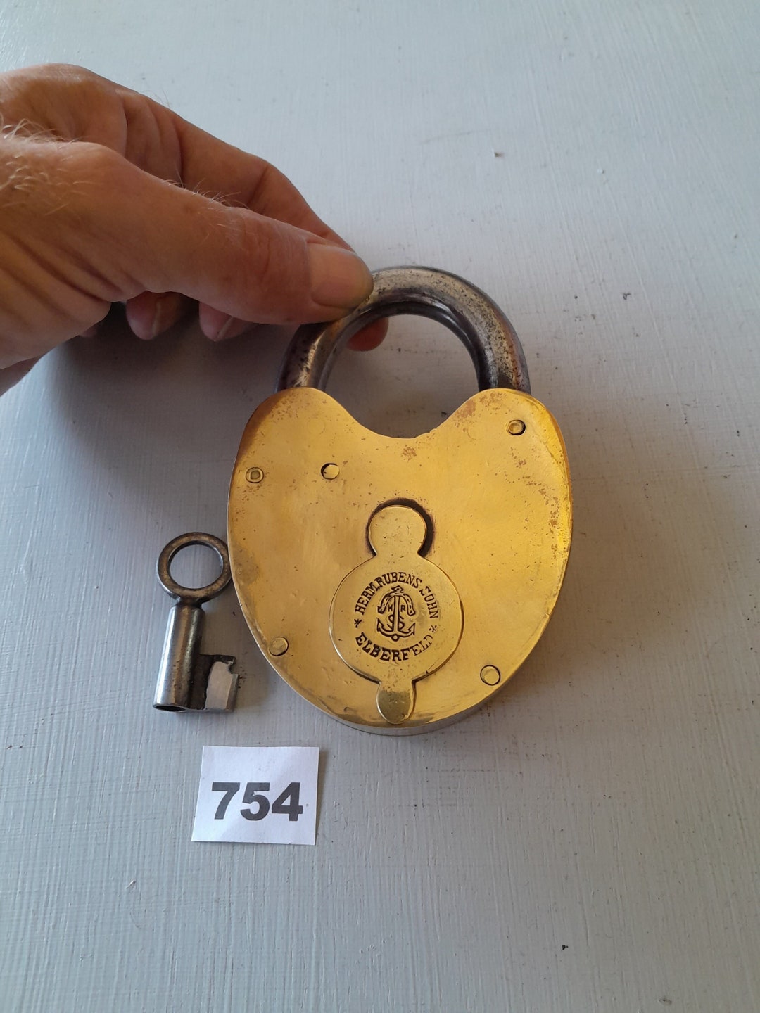 Extremely Rare Vintage Brass German Padlock Made by Herm Rubens Sohn ...