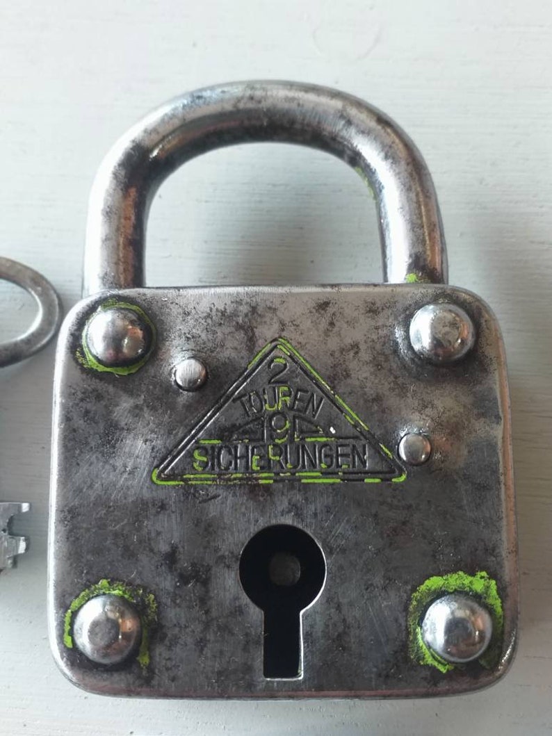 Vintage Steel German Padlock Made by Sicherungen 2 Touren in Working ...