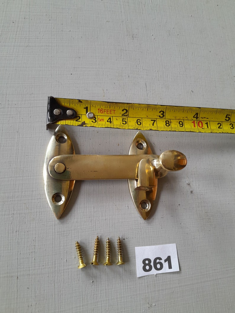 Vintage Style Heavy Cast Brass Shutter Latch or Cabinet Latch Door Bolt ...