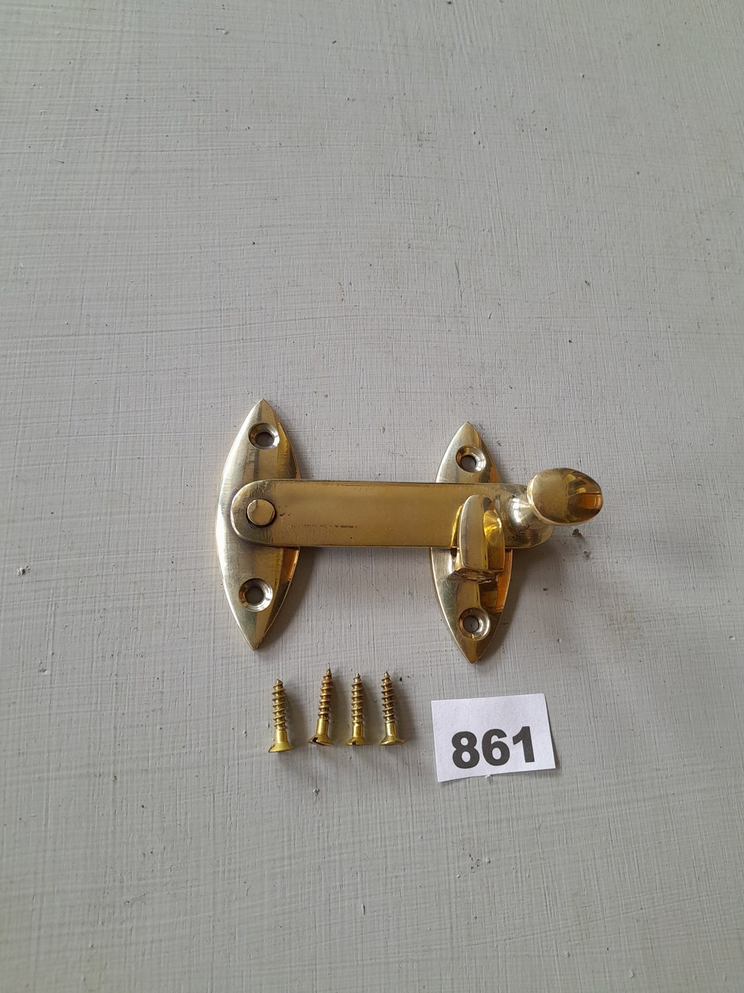 Vintage Style Heavy Cast Brass Shutter Latch or Cabinet Latch Door Bolt ...