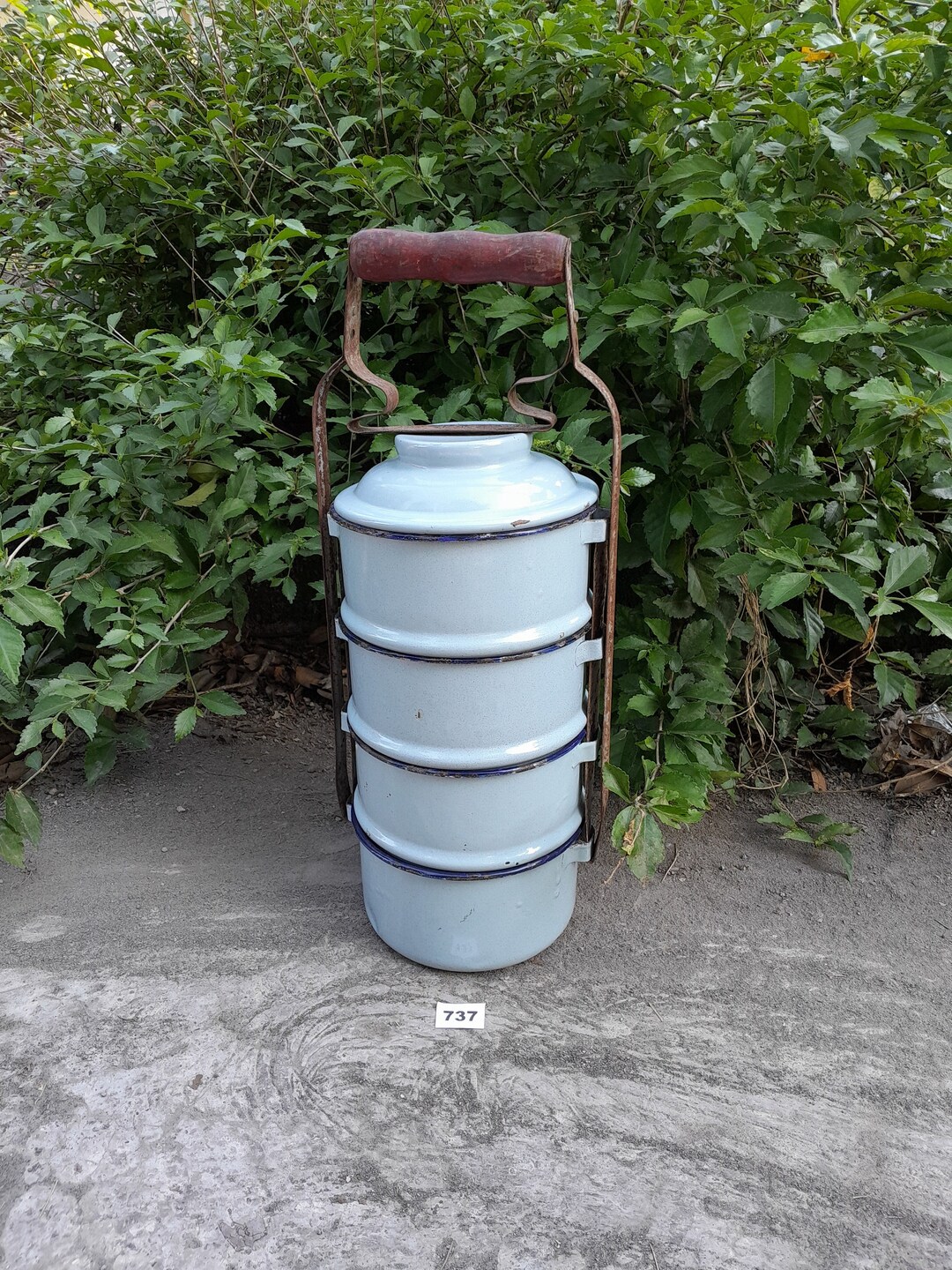Vintage Pale Duck Egg Blue Enamelware Tiffin Very Unusual Color Antique ...