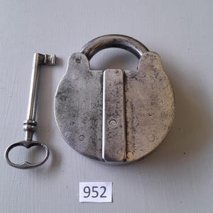 Vintage Early GIANT German Steel Padlock Lock in Working Condition Mid ...