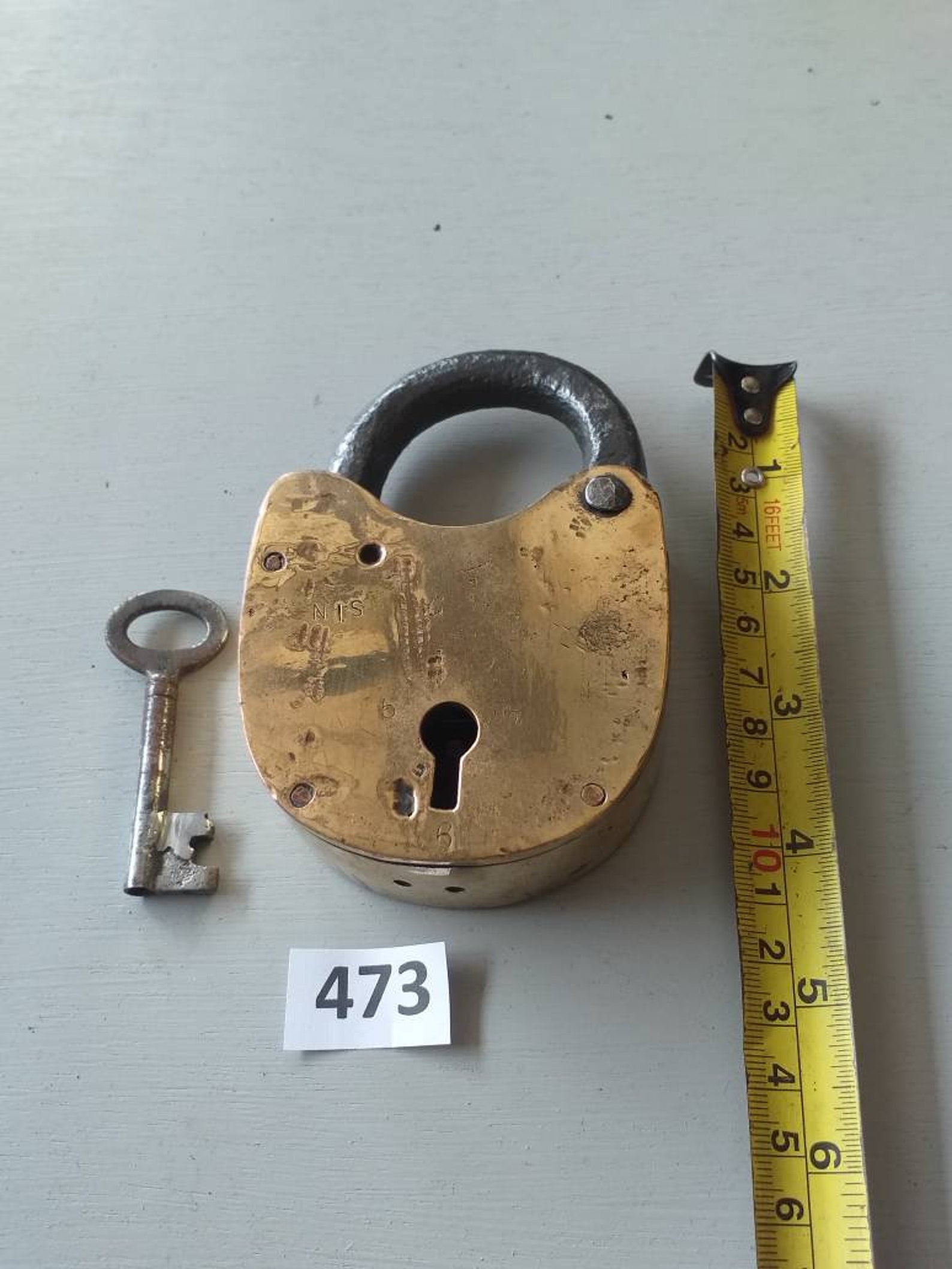 Vintage Large Brass Padlock Marked N.I.S Netherlands Indies - Etsy