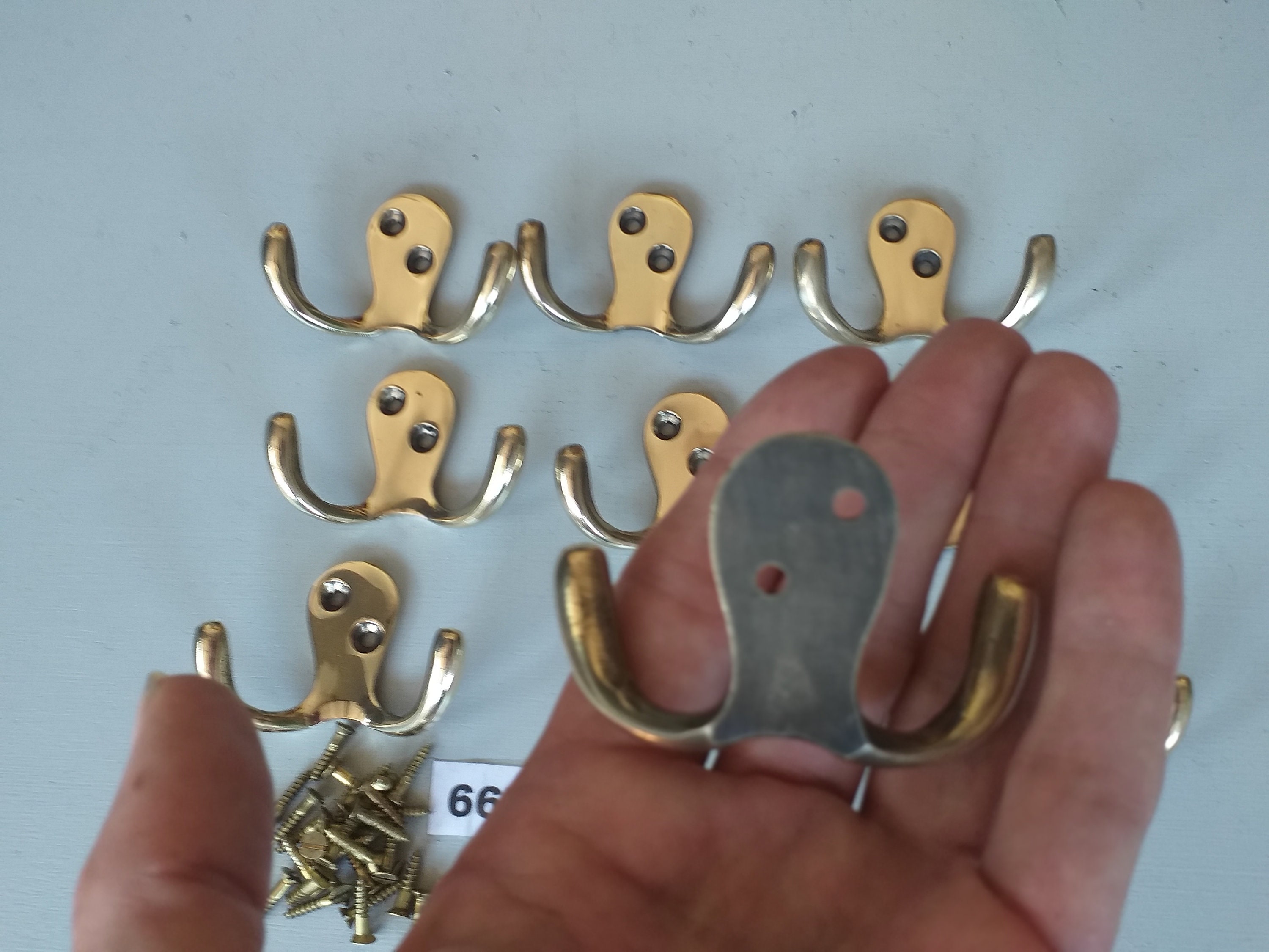 9 Vintage Solid Brass Reclaimed Coat Hooks NOT Lacquered or - Etsy