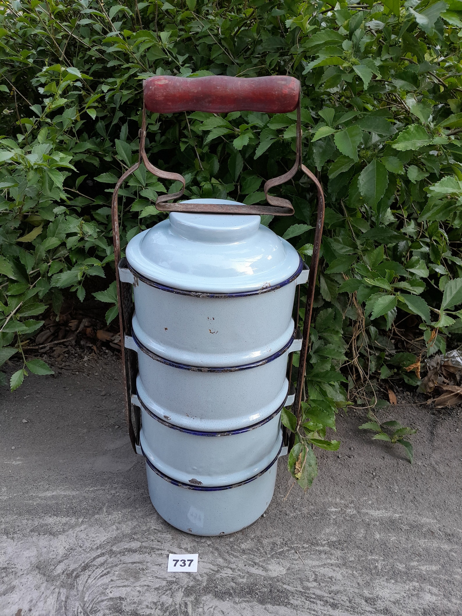 Vintage Pale Duck Egg Blue Enamelware Tiffin Very Unusual Color Antique ...