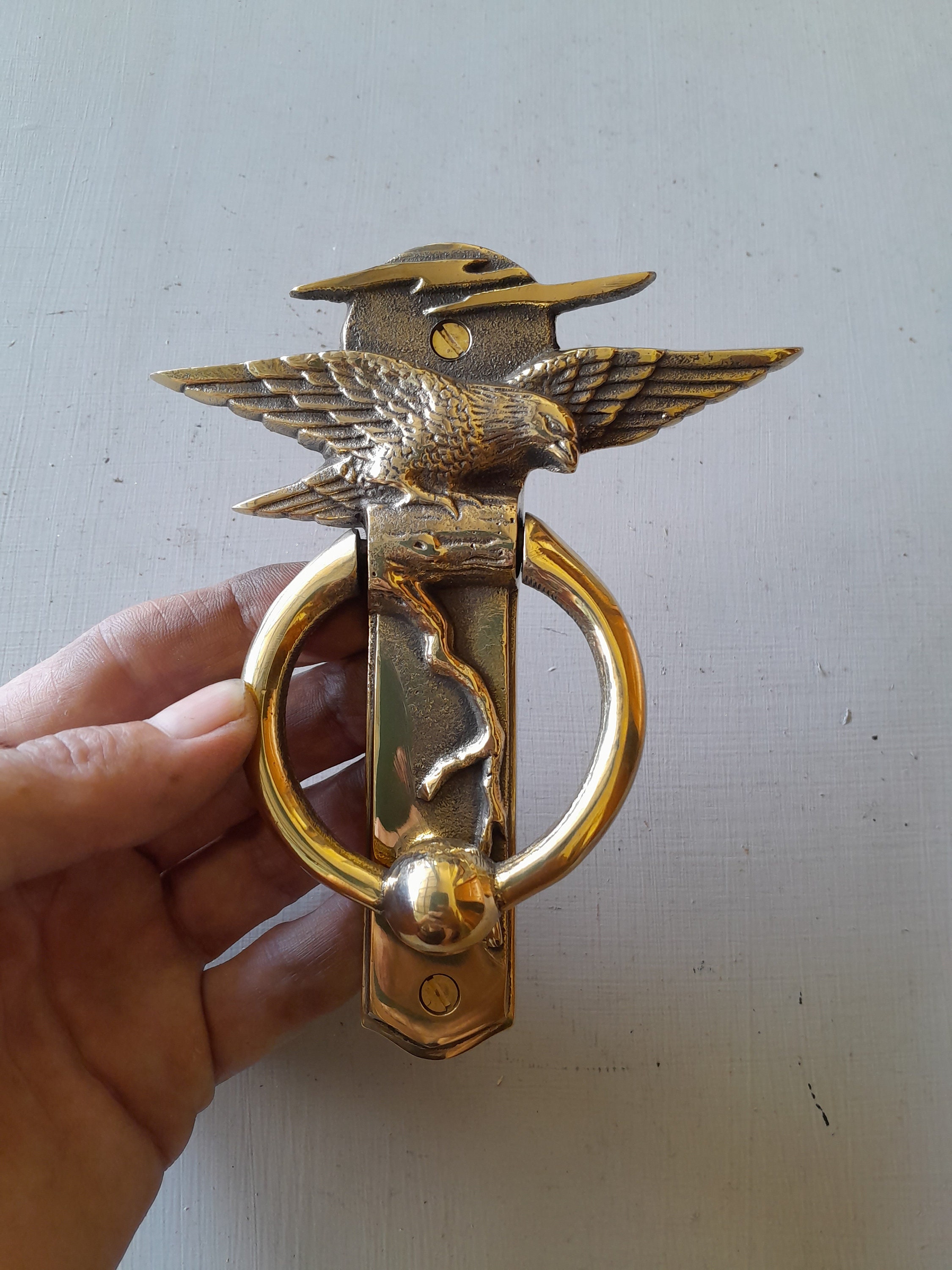 Vintage Style Heavy Cast Brass Eagle Door Knocker Great Detail NOT ...