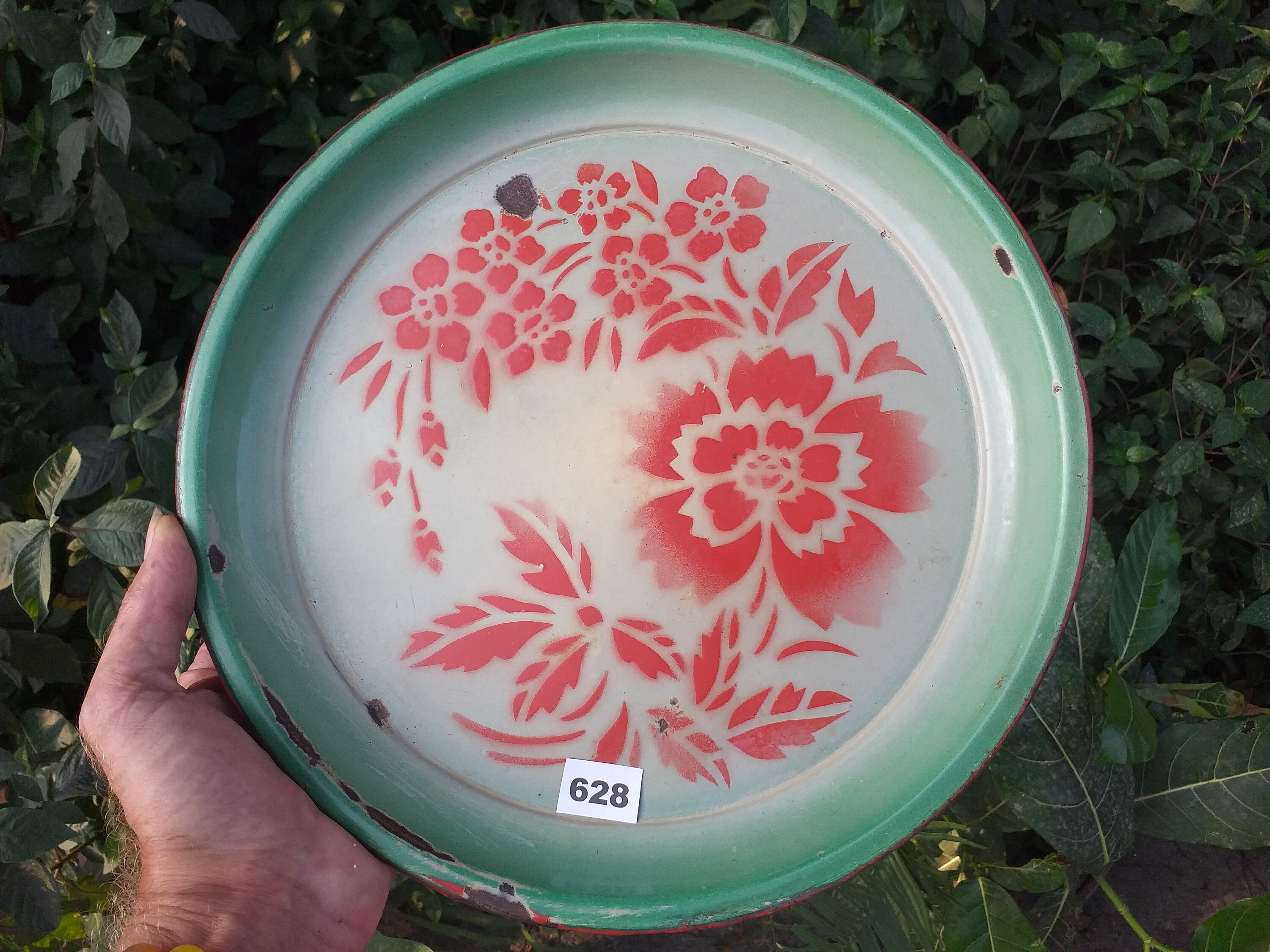 Vintage Enamelware Tray With Floral Design 1950s - Etsy