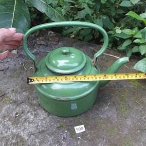 Vintage Large Green Enamelware Kettle With Swing Over Handle 1940s - Etsy