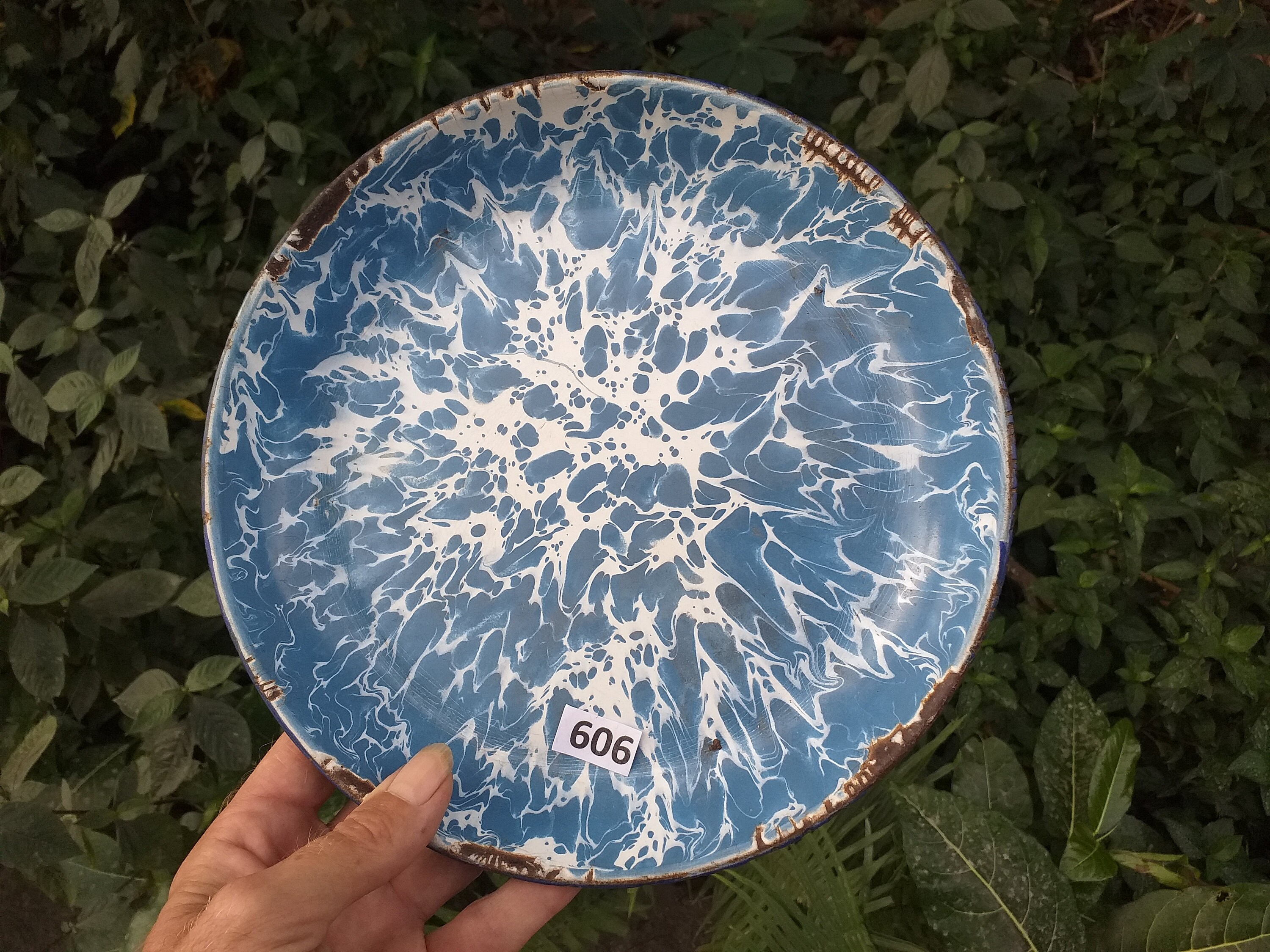 Vintage Enamelware Blue Splatter Pie Dish or Small Try 1950s - Etsy