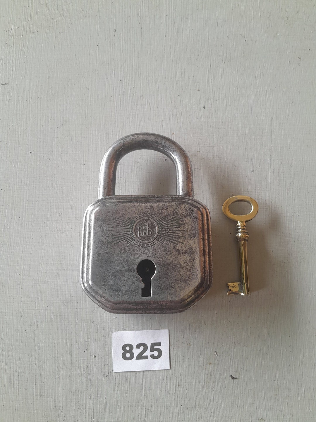 Interesting Vintage Steel Art Deco Styled German Padlock in Working ...