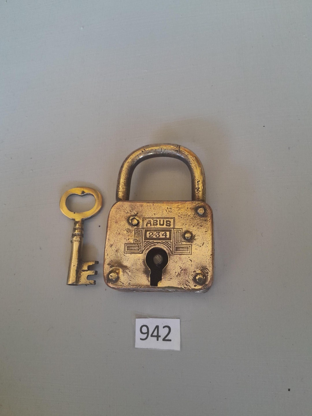 Extremely Rare Vintage Brass Art Deco German Padlock Made by ABUS in ...