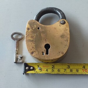 Vintage Large Brass Padlock Marked N.I.S Netherlands Indies Sepur Dutch ...