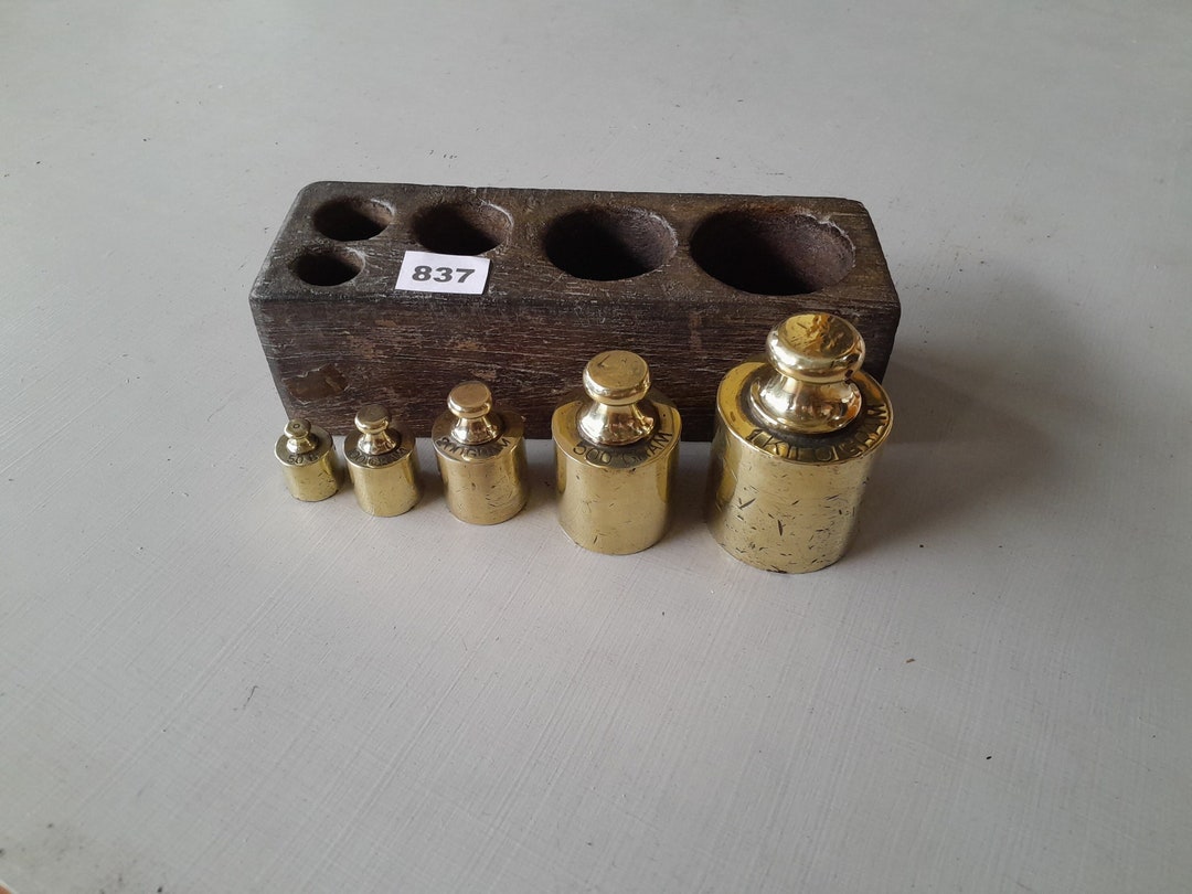 Early Vintage Brass Weights Set With Original Box - Etsy