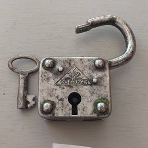 Vintage Steel German Padlock Made by Sicherungen 2 Touren in Working ...