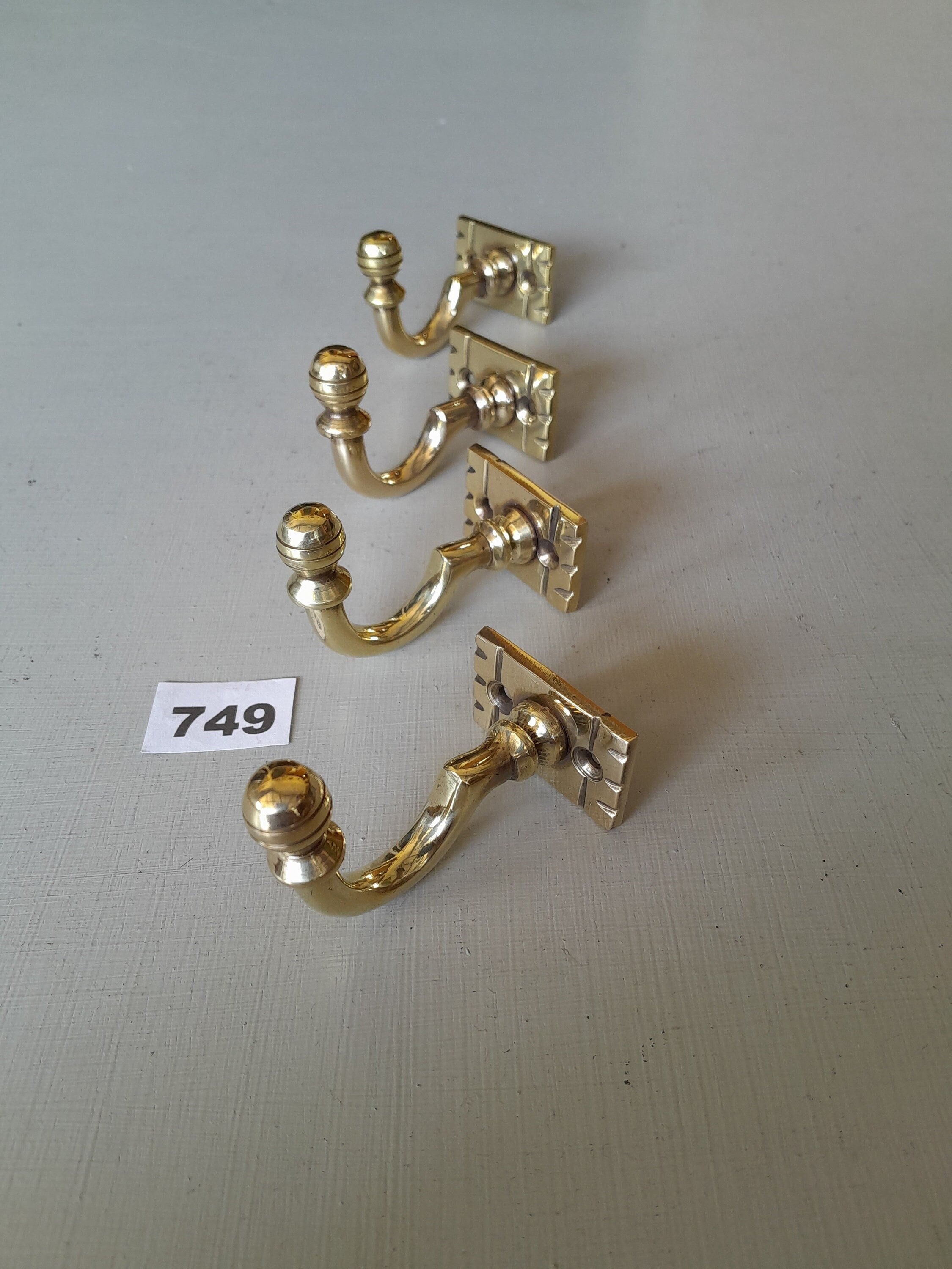 4 Vintage Style Heavy Cast Brass Victorian Design Coat Hooks - Etsy