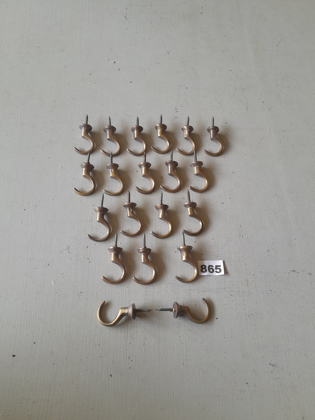 20 Heavy Cast Brass Vintage Style Victorian Design Cup or Mug Hooks in ...