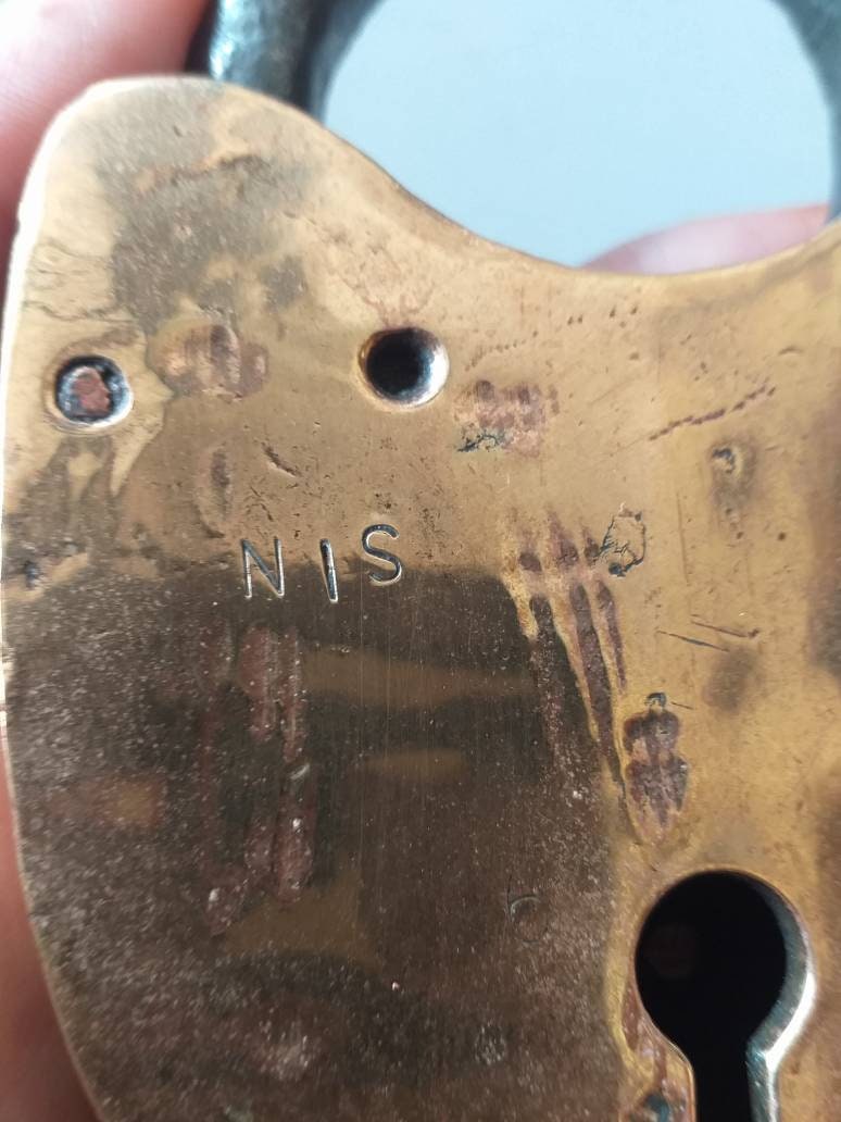 Vintage Large Brass Padlock Marked N.I.S Netherlands Indies - Etsy