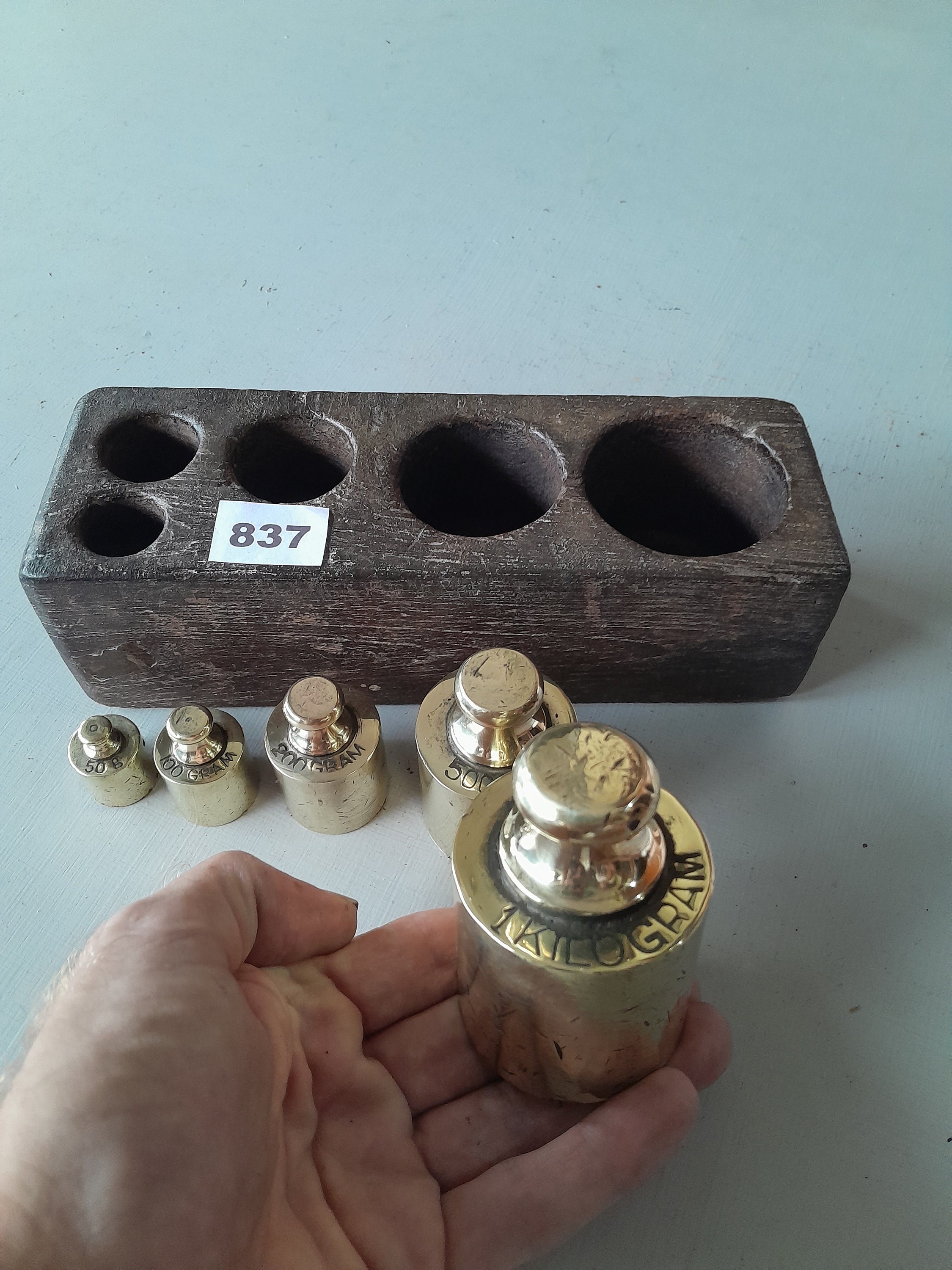 Early Vintage Brass Weights Set With Original Box - Etsy