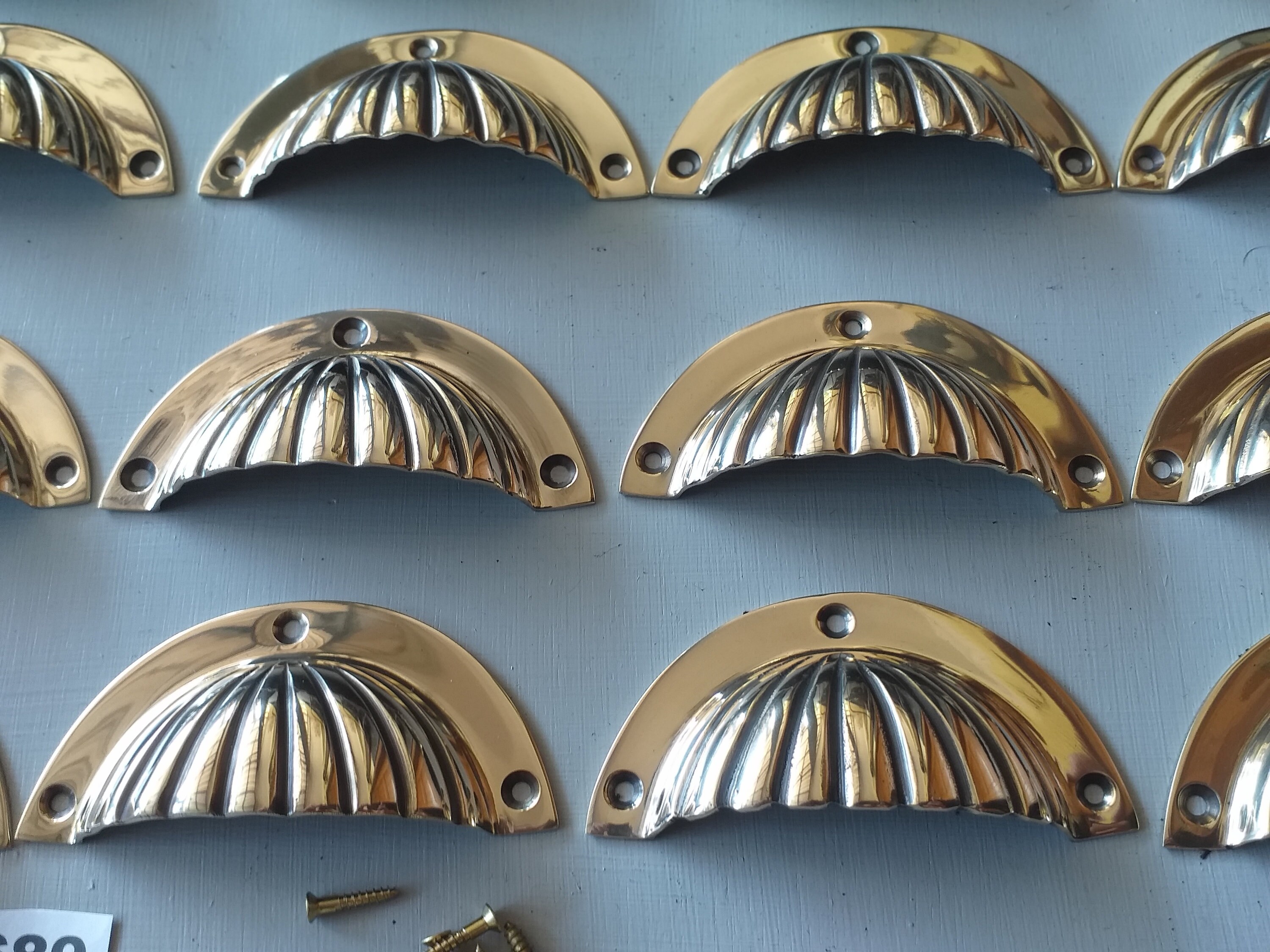 16 Vintage Style Heavy Cast Brass Shell Design D Cup Draw Pull - Etsy