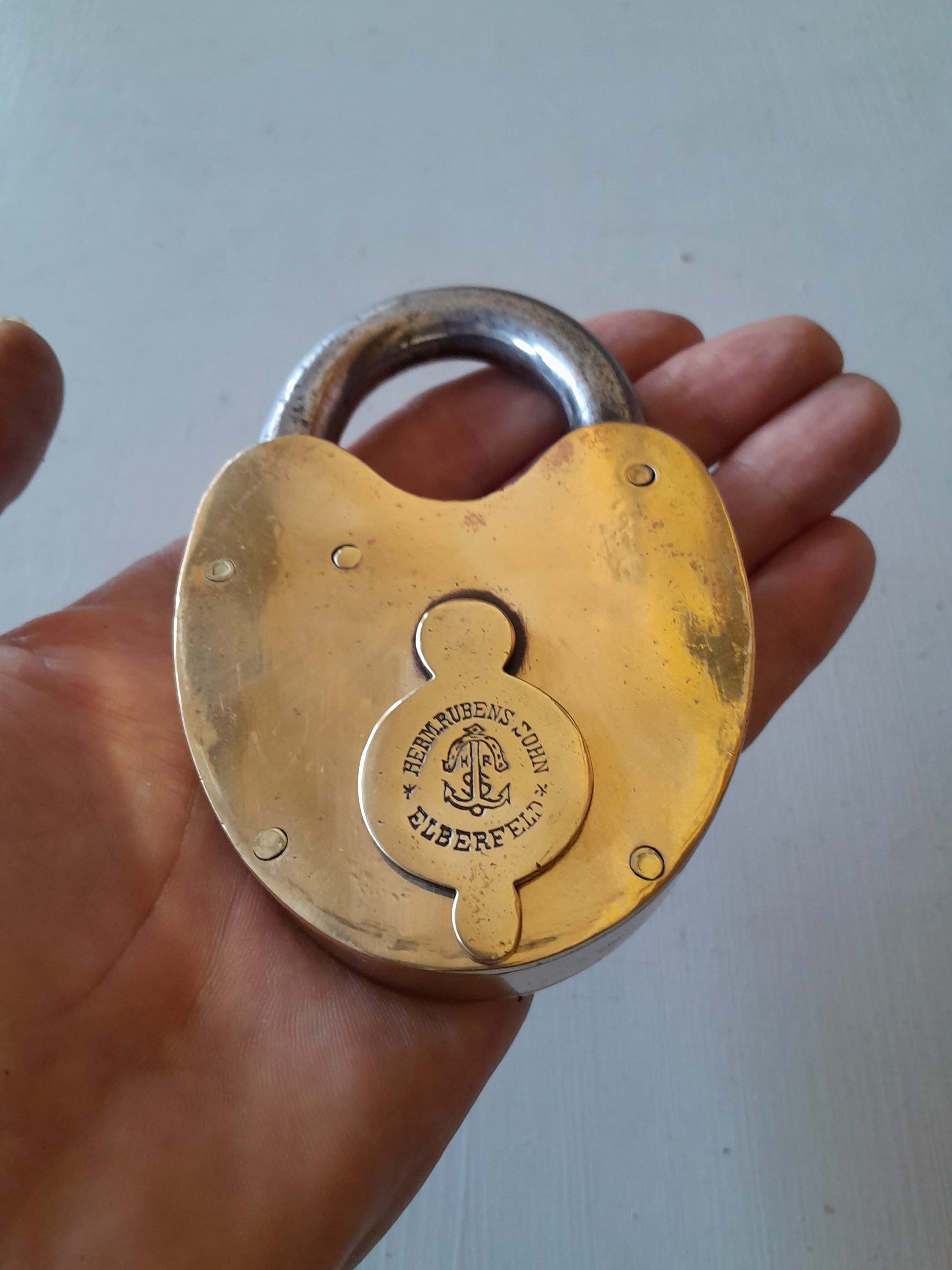 Extremely Rare Vintage Brass German Padlock Made by Herm Rubens Sohn ...