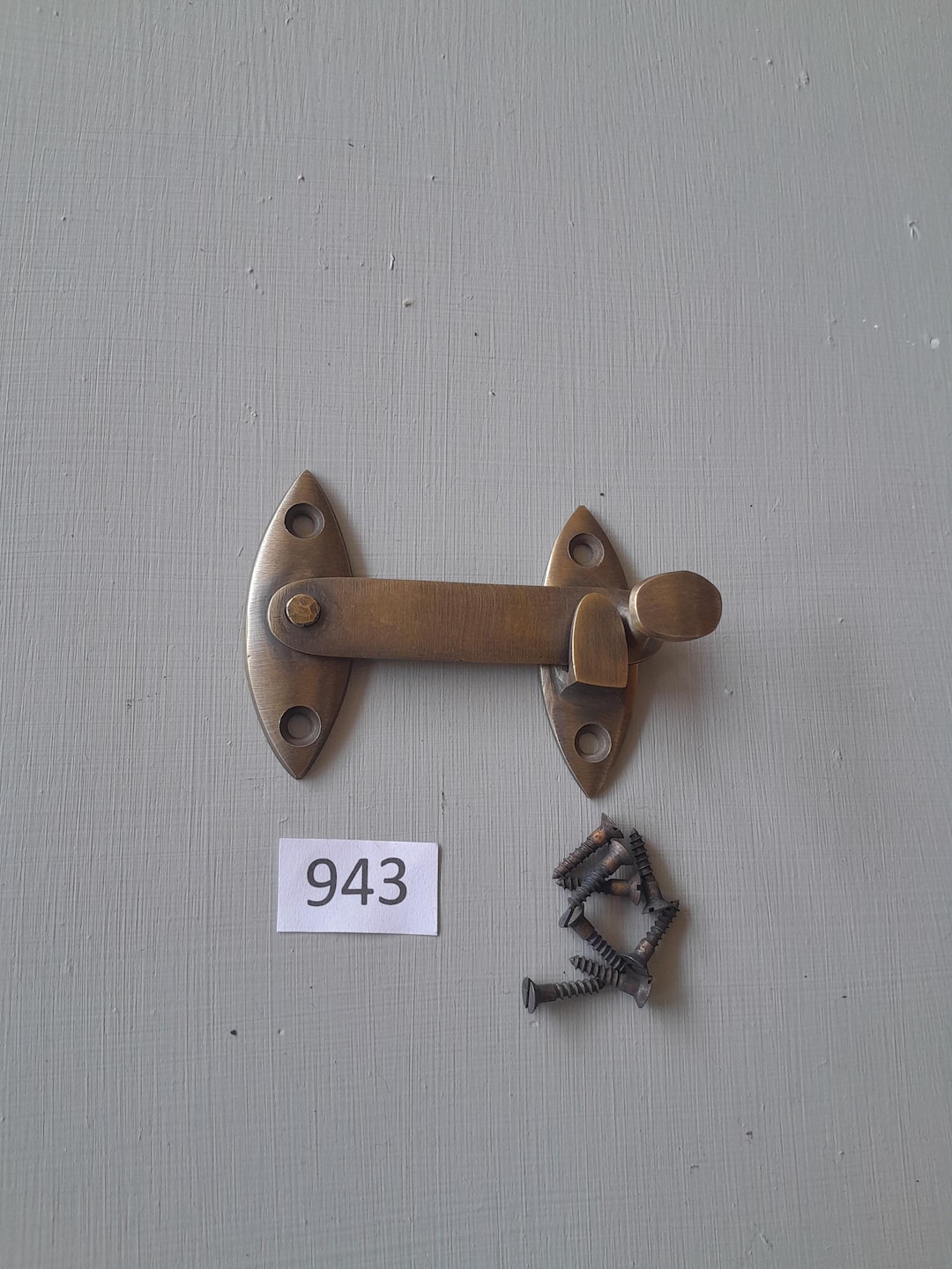 Vintage Style Heavy Brass Shutter Latch or Cabinet Latch Door Bolt in a ...