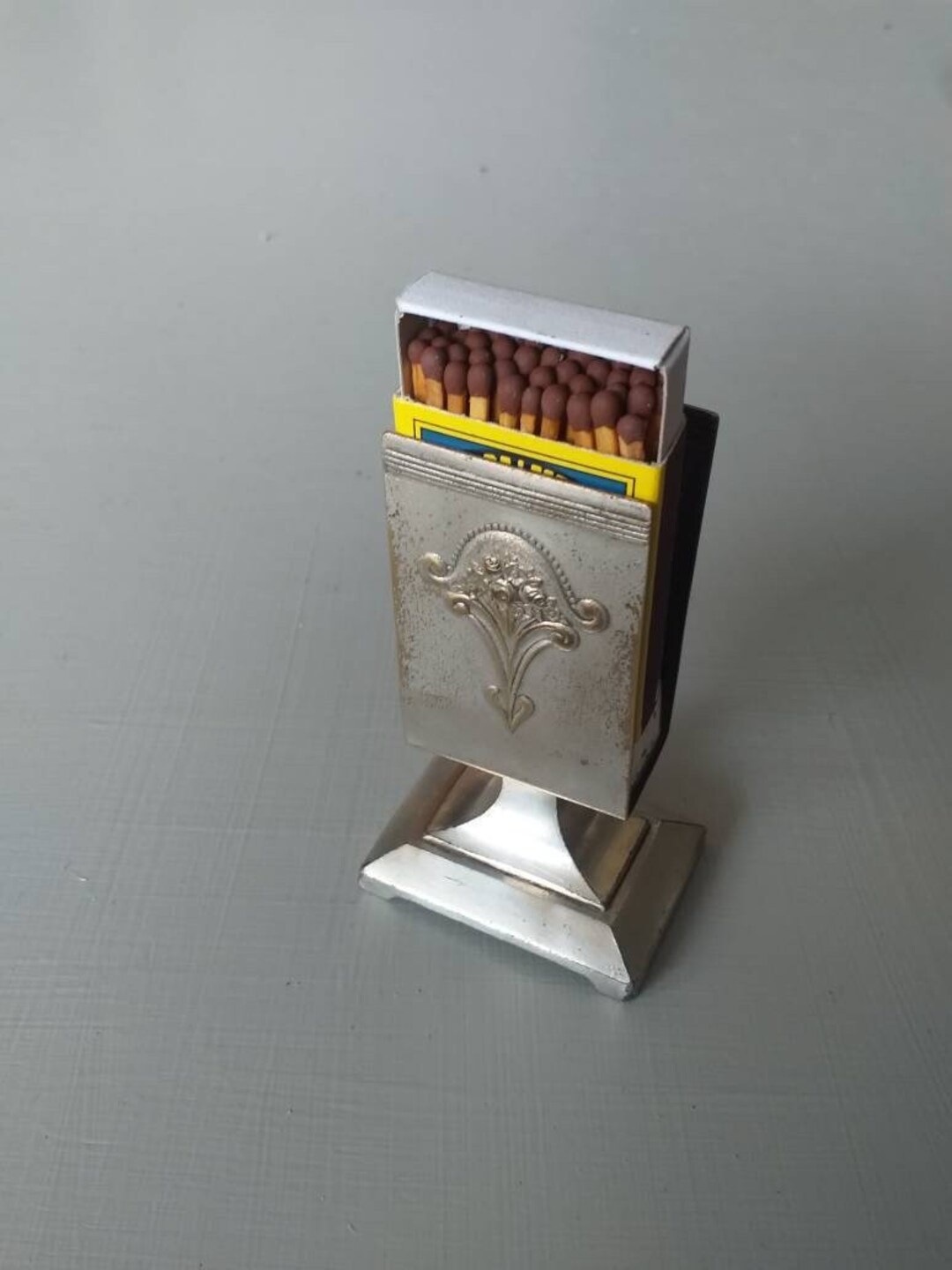 Vintage Art Nouveau Silver Plated Table Vesta Match Box Holder - Etsy