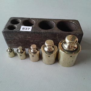 Early Vintage Brass Weights Set With Original Box - Etsy