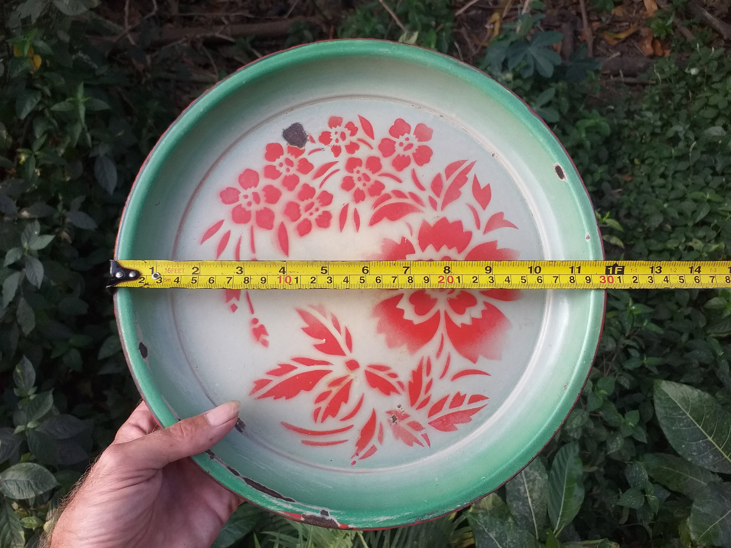 Vintage Enamelware Tray With Floral Design 1950s - Etsy