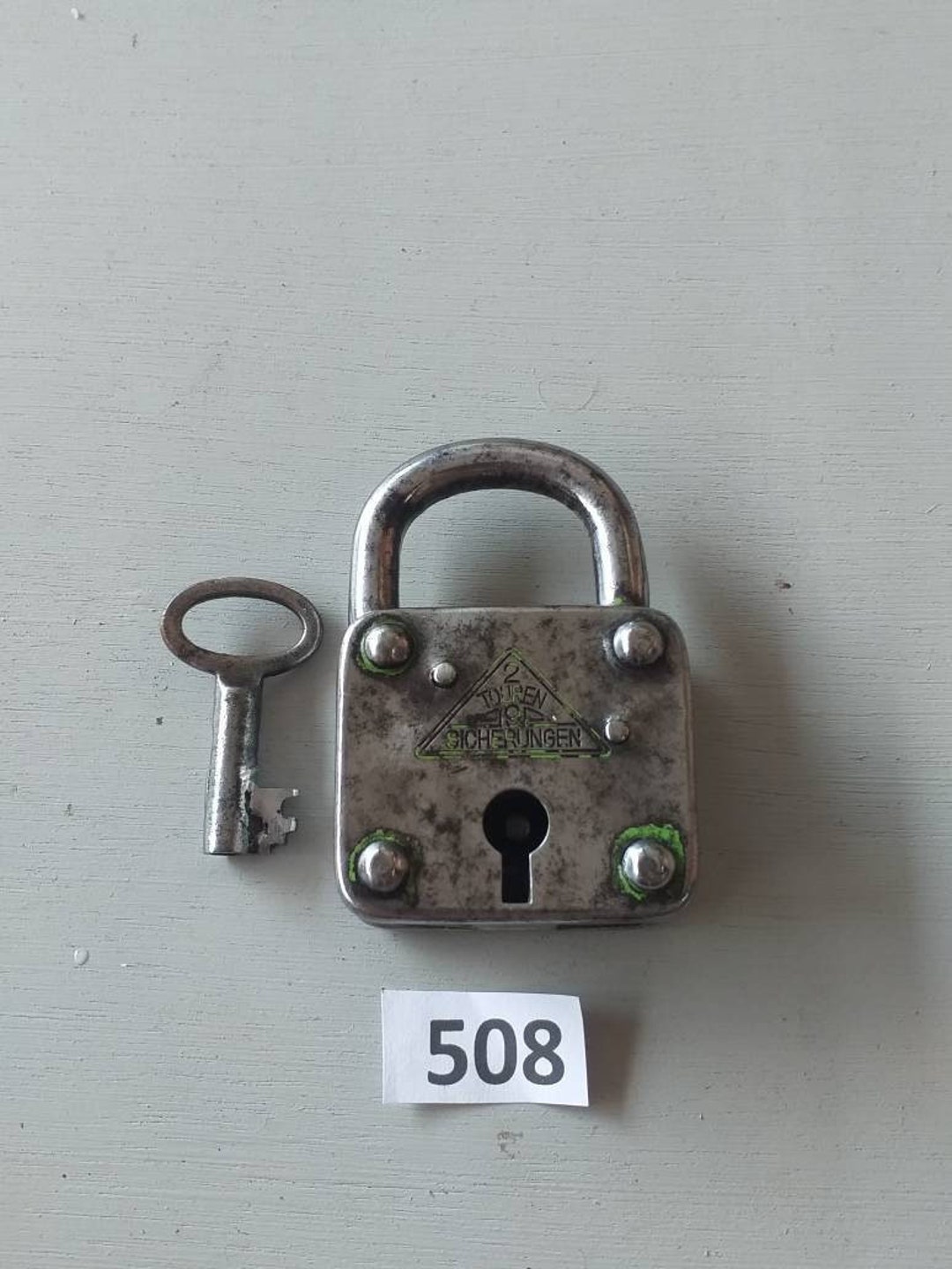 Vintage Steel German Padlock Made by Sicherungen 2 Touren in Working ...