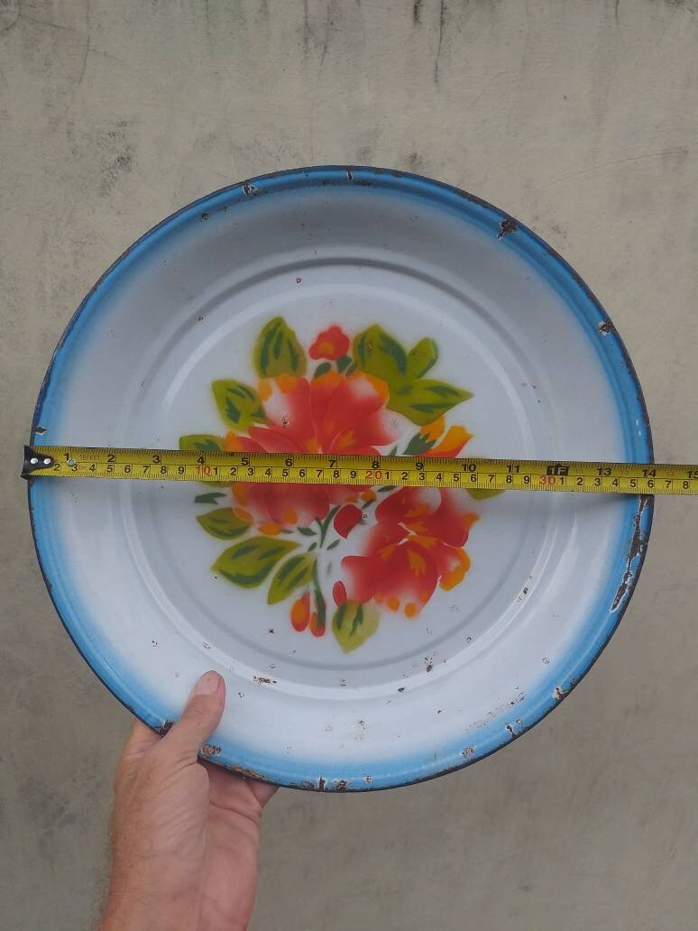 Vintage Enamel Tray Enamelware Kitchenware Shabby Chic - Etsy