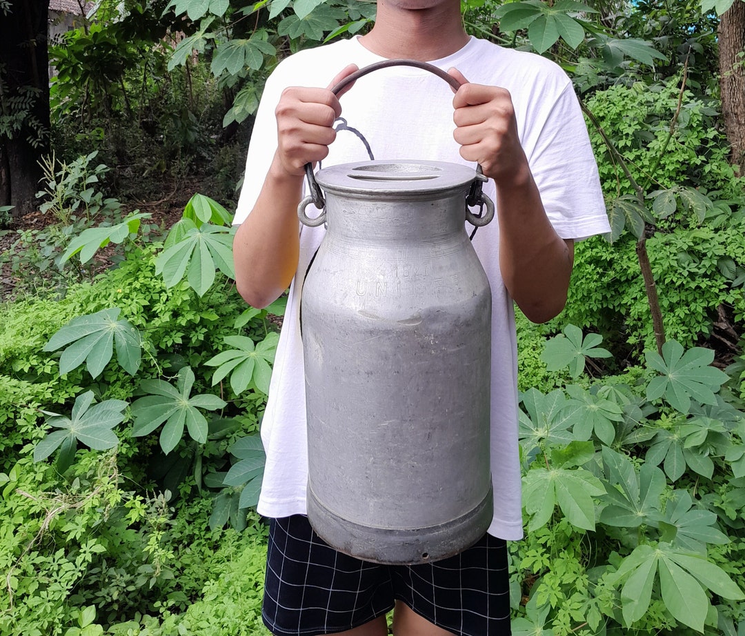 Large 10L Vintage Heavy Duty Aluminum Milk Churn or Milk Can Made in ...