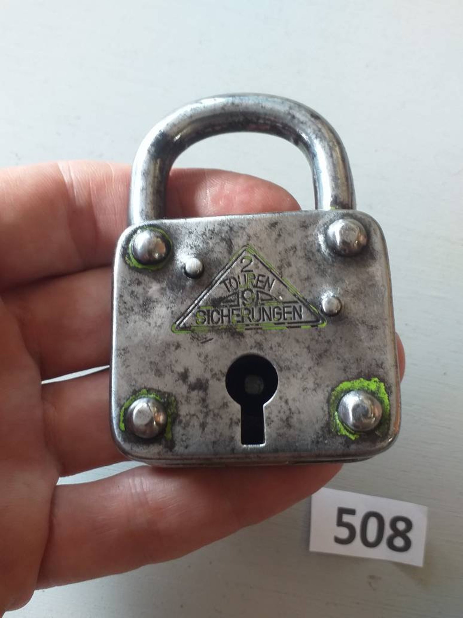 Vintage Steel German Padlock Made by Sicherungen 2 Touren in Working ...