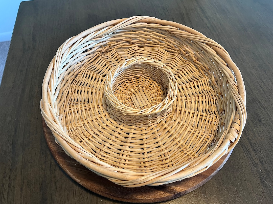 Wicker Rattan Chip Dip Serving Basket - Etsy