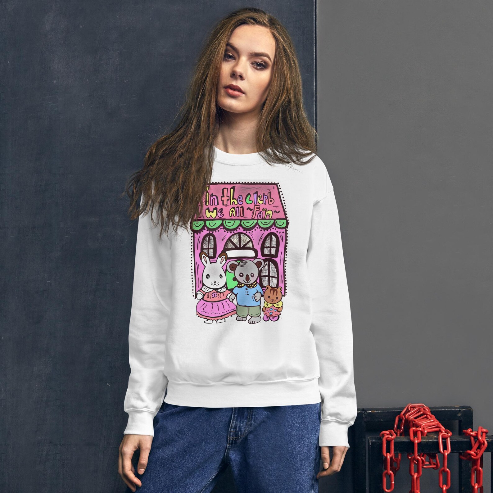 Unisex Calico Critter Sweatshirt, in the Club We All Fam Merch, Plush ...