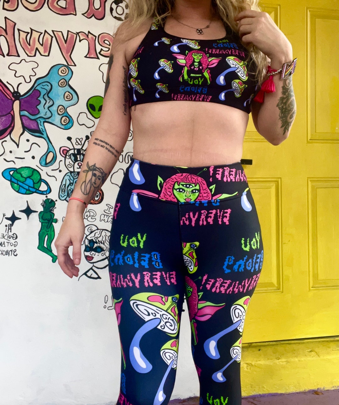 Alien Attire, Yoga Rave Leggings, Alien Leggings, Alien Yoga Leggings ...
