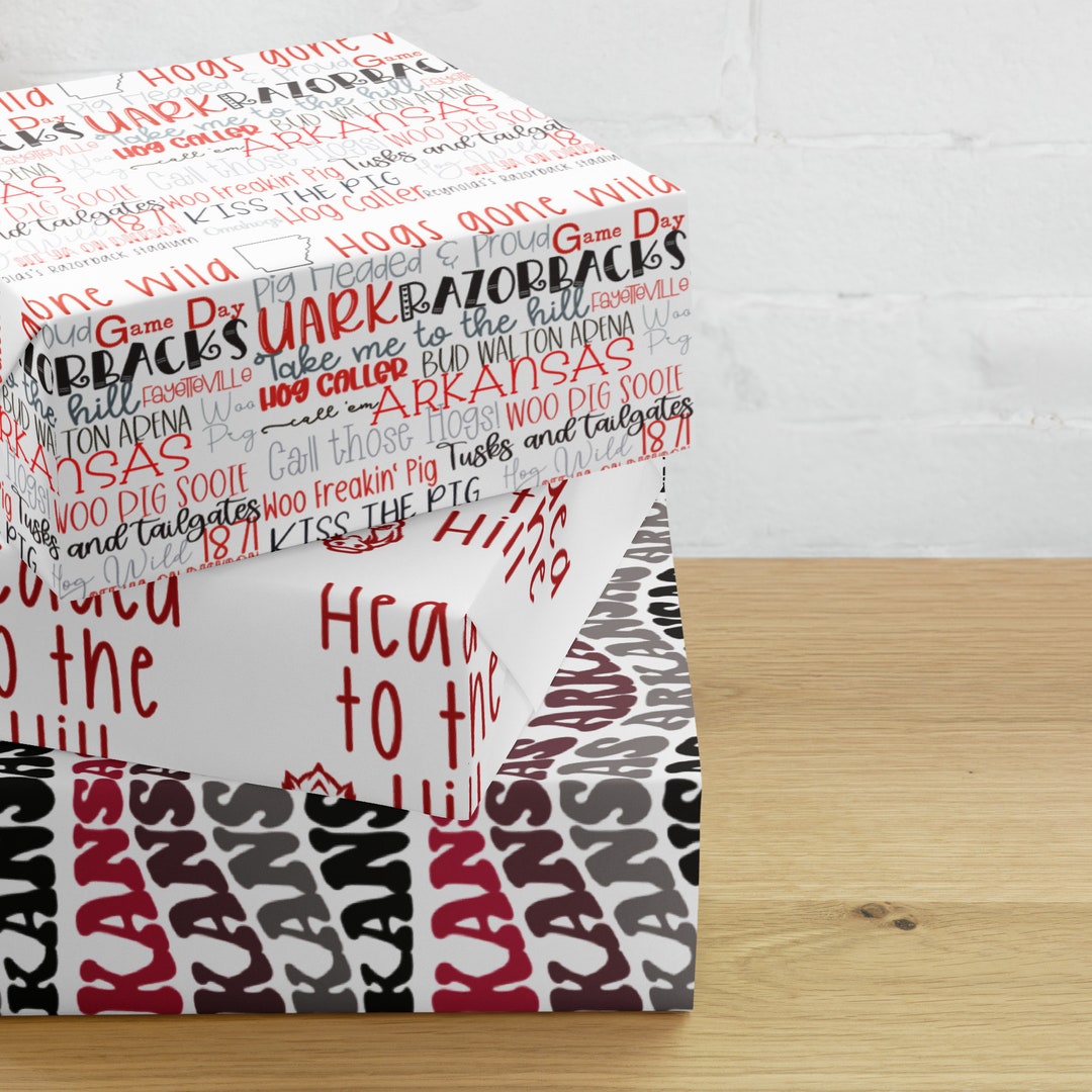 University of Arkansas Razorbacks Gift Wrapping Paper Set of 3 - Etsy