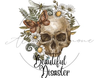 Beautiful Disaster Skull Svg - Etsy