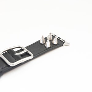 SPIKES Black Leather Apple Watch Band Spiked 38MM 40MM 41MM - Etsy